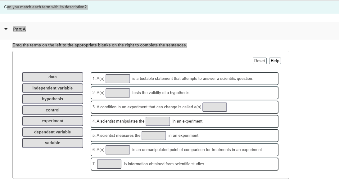 Solved Can you match each term with its description?Part | Chegg.com
