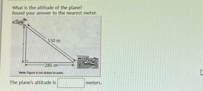Solved What is the altitude of the plane? Round your answer | Chegg.com