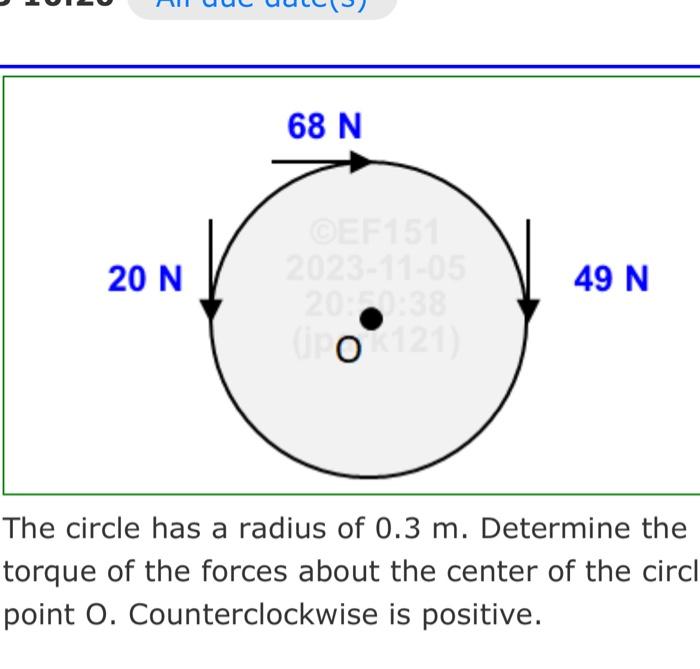 Solved The circle has a radius of 0.3 m. Determine the | Chegg.com