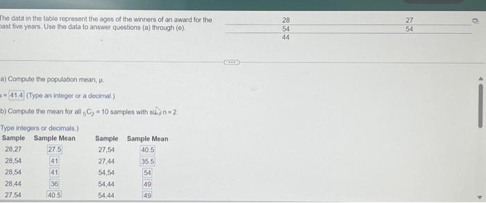 Solved (d) Compute the mean of the sampling distribution. | Chegg.com