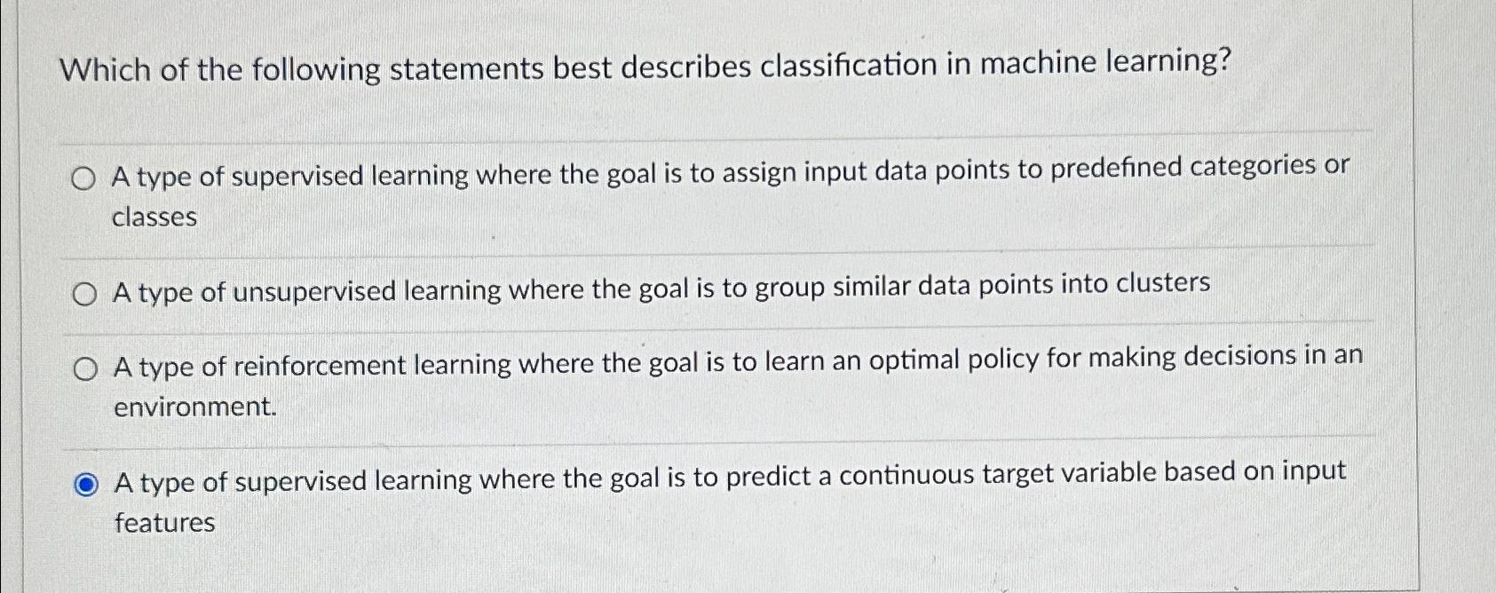 Solved Which of the following statements best describes | Chegg.com