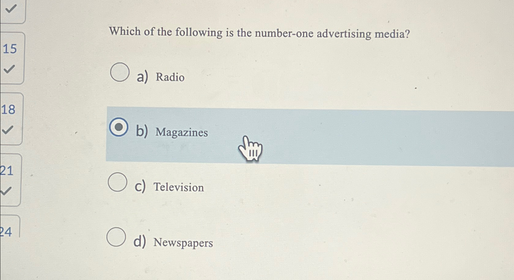 Solved Which of the following is the number-one advertising | Chegg.com