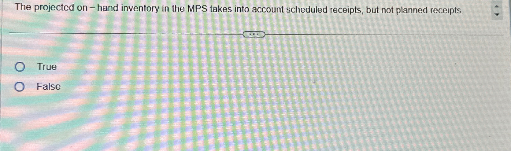 Solved The projected on - ﻿hand inventory in the MPS takes | Chegg.com