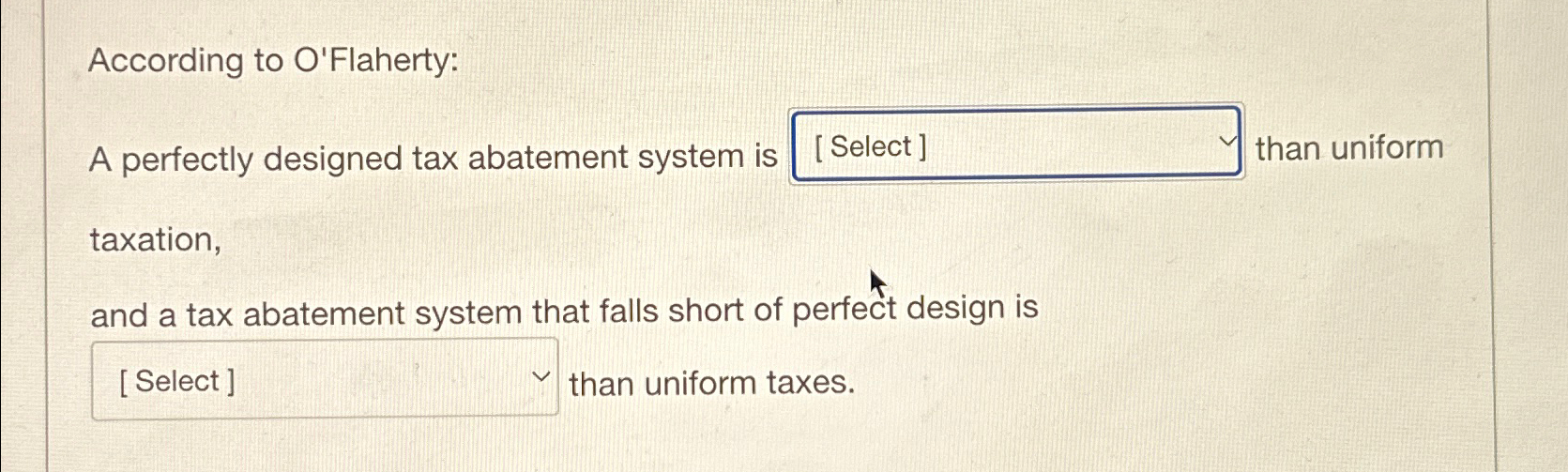 Solved According to O'Flaherty:A perfectly designed tax | Chegg.com