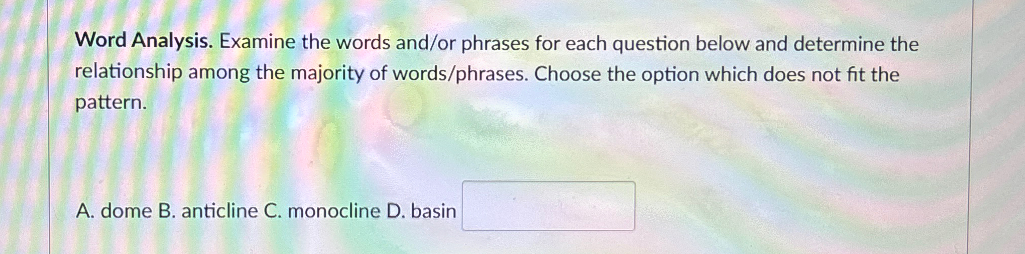 Solved Word Analysis. Examine the words and/or phrases for | Chegg.com