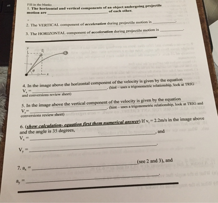 Solved Fill in the blanks 1. The horizontal and vertical | Chegg.com