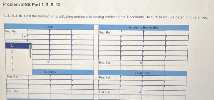 Solved Problem 3-8B Complete the full accounting cycle | Chegg.com
