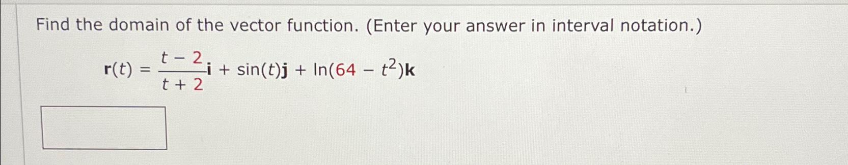 Solved Find the domain of the vector function. (Enter your | Chegg.com