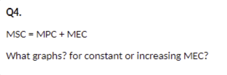 Solved Q4.MSC=MPC+MECWhat graphs? for constant or increasing | Chegg.com