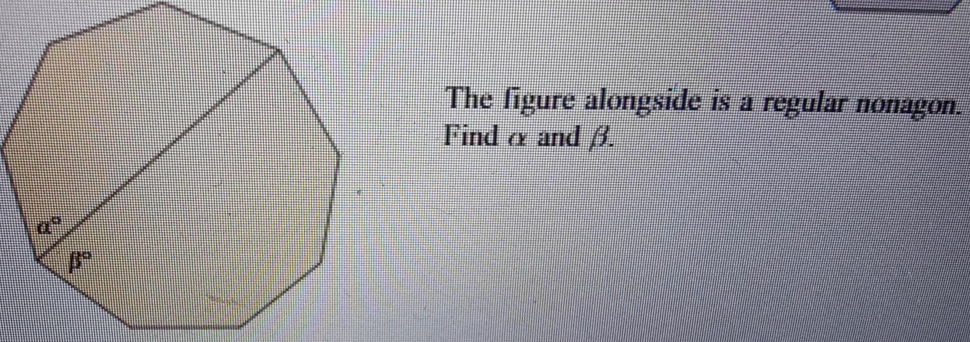 Solved The figure alongside is a regular nonagon. Find α | Chegg.com