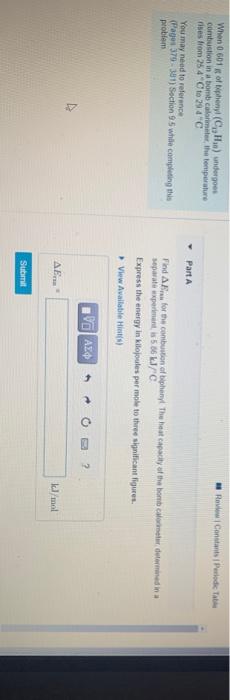 Solved Ravi Constants Periodic Tab When 0 601 of phenyl | Chegg.com