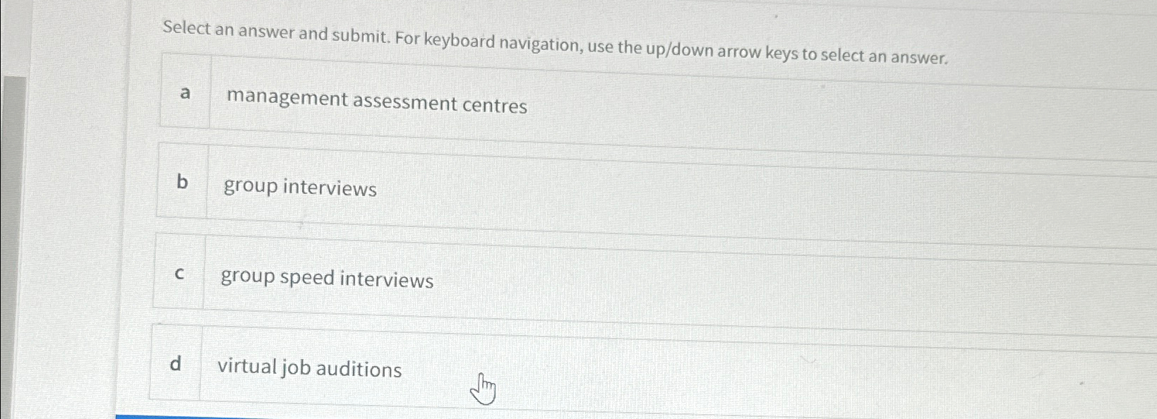 Solved Select an answer and submit. For keyboard navigation, | Chegg.com
