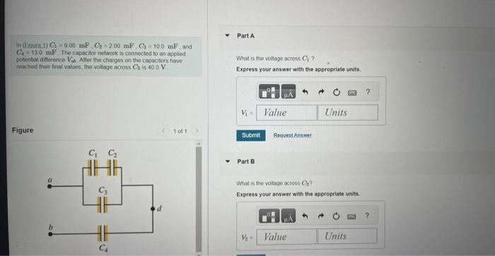 Solved hi. (Fqure 13C2=9.00mP,C2=2.00mF,C3=10.0mF, and | Chegg.com