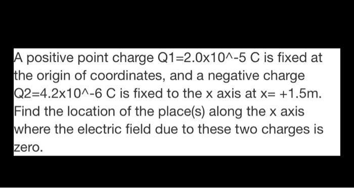 Solved A positive point charge Q1=2.0x10^-5 C is fixed at | Chegg.com