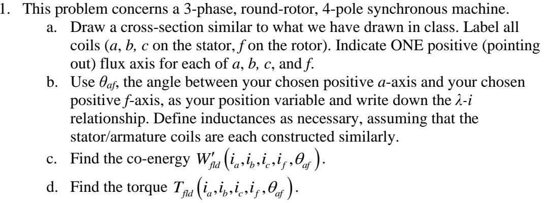 Solved This problem concerns a 3-phase, round-rotor, 4-pole | Chegg.com