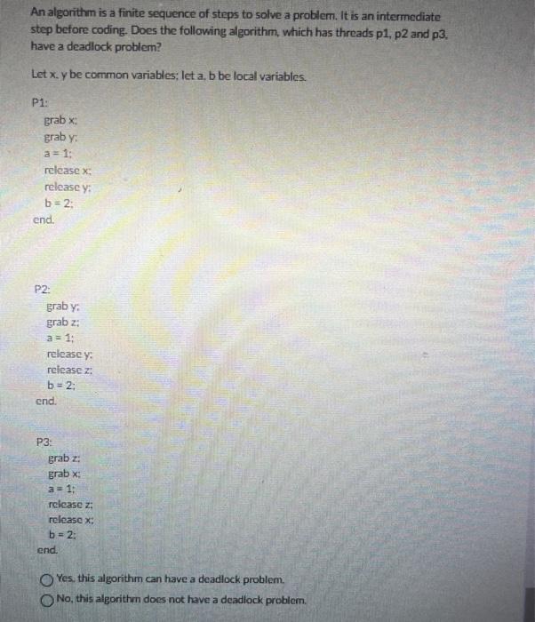 Solved An Algorithm Is A Finite Sequence Of Steps To Solve A 7301