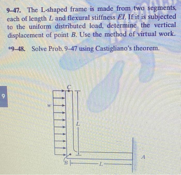 Solved 9-47. The L-shaped frame is made from two segments, | Chegg.com