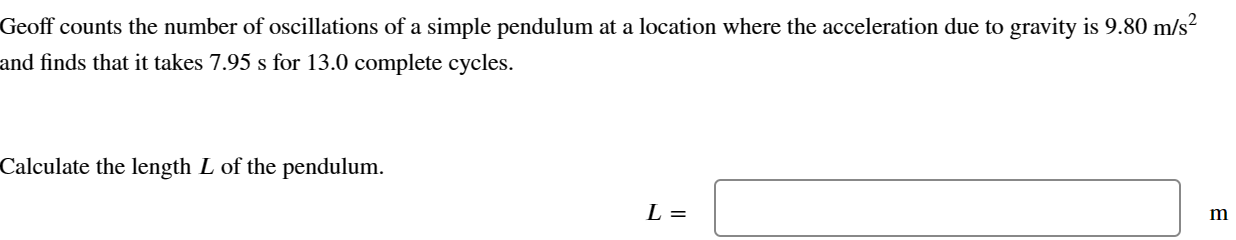 Solved Geoff counts the number of oscillations of a simple | Chegg.com