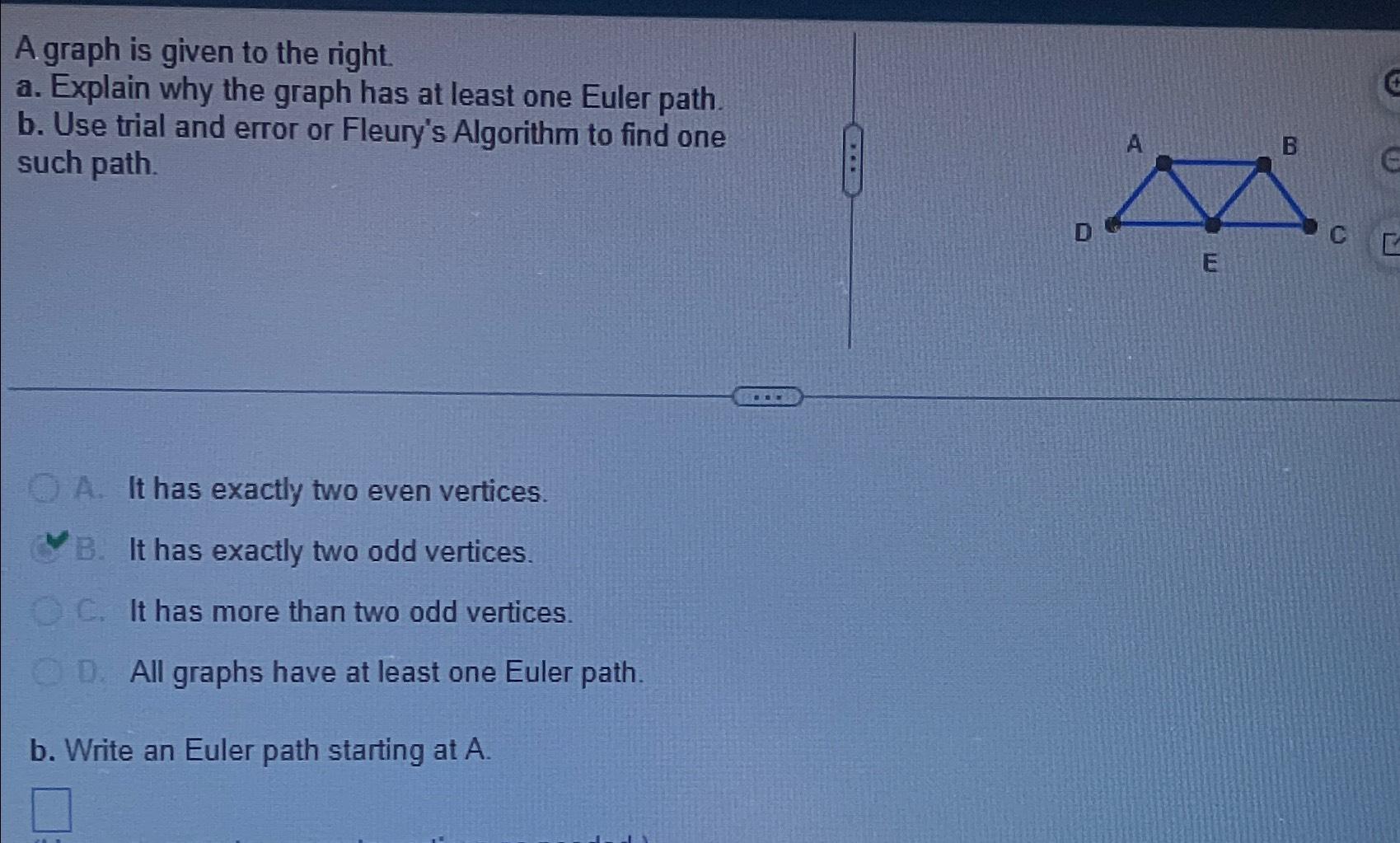 Solved A graph is given to the right.a. ﻿Explain why the | Chegg.com