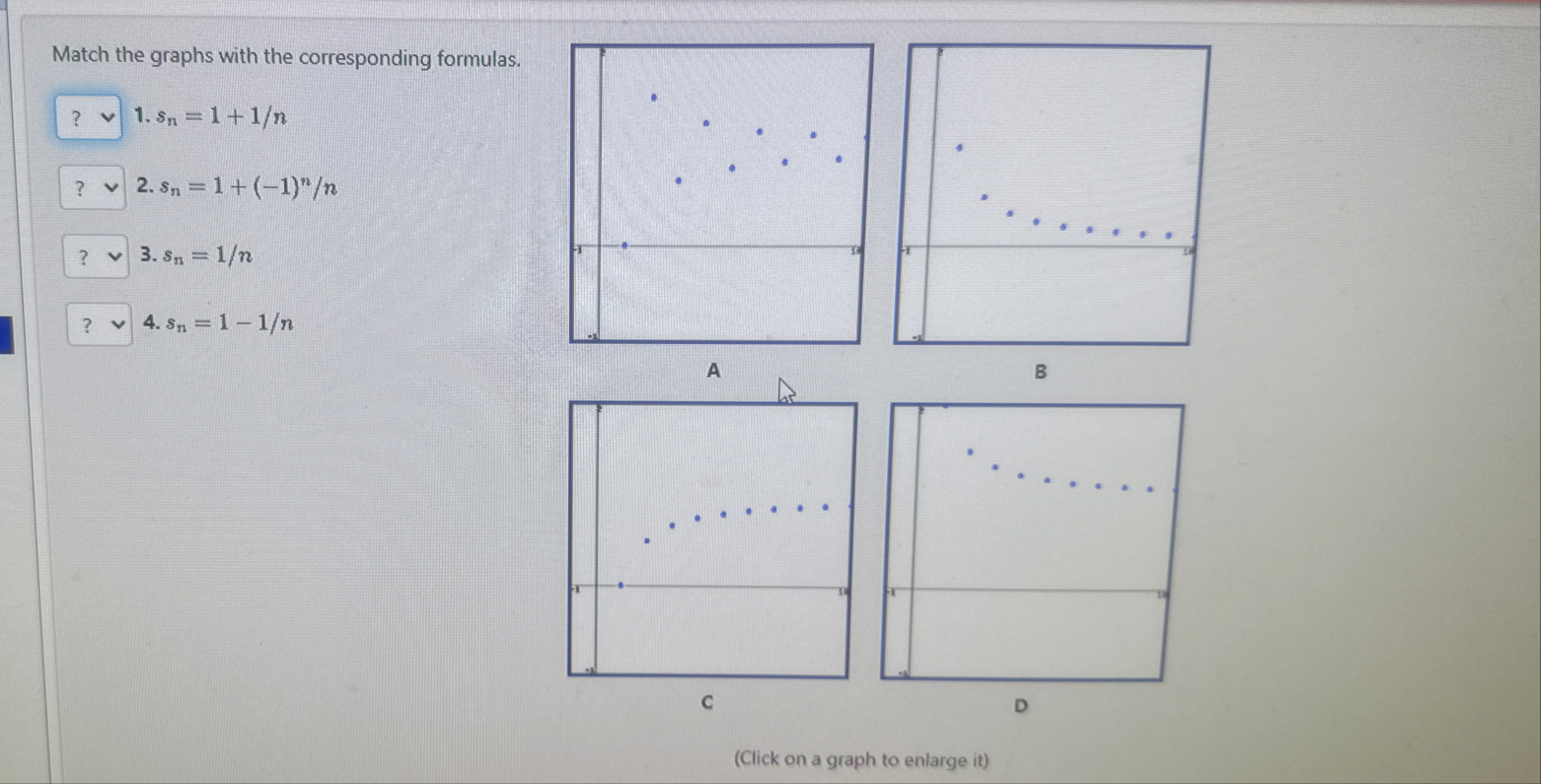 Match the graphs with the corresponding | Chegg.com