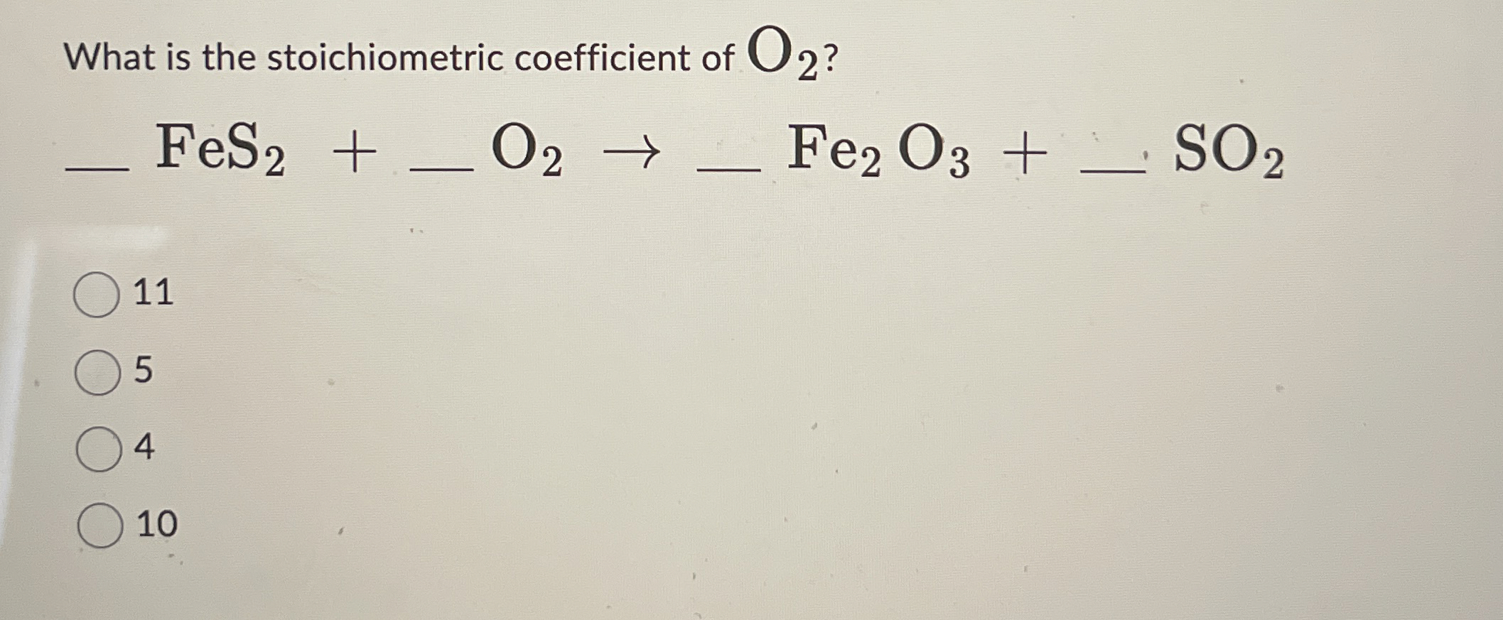 Solved What is the stoichiometric coefficient of | Chegg.com