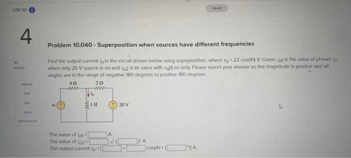 Solved Problem 10.040 - Superposition when sources have | Chegg.com