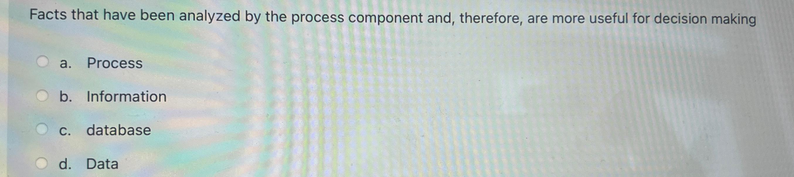 Solved Facts that have been analyzed by the process | Chegg.com