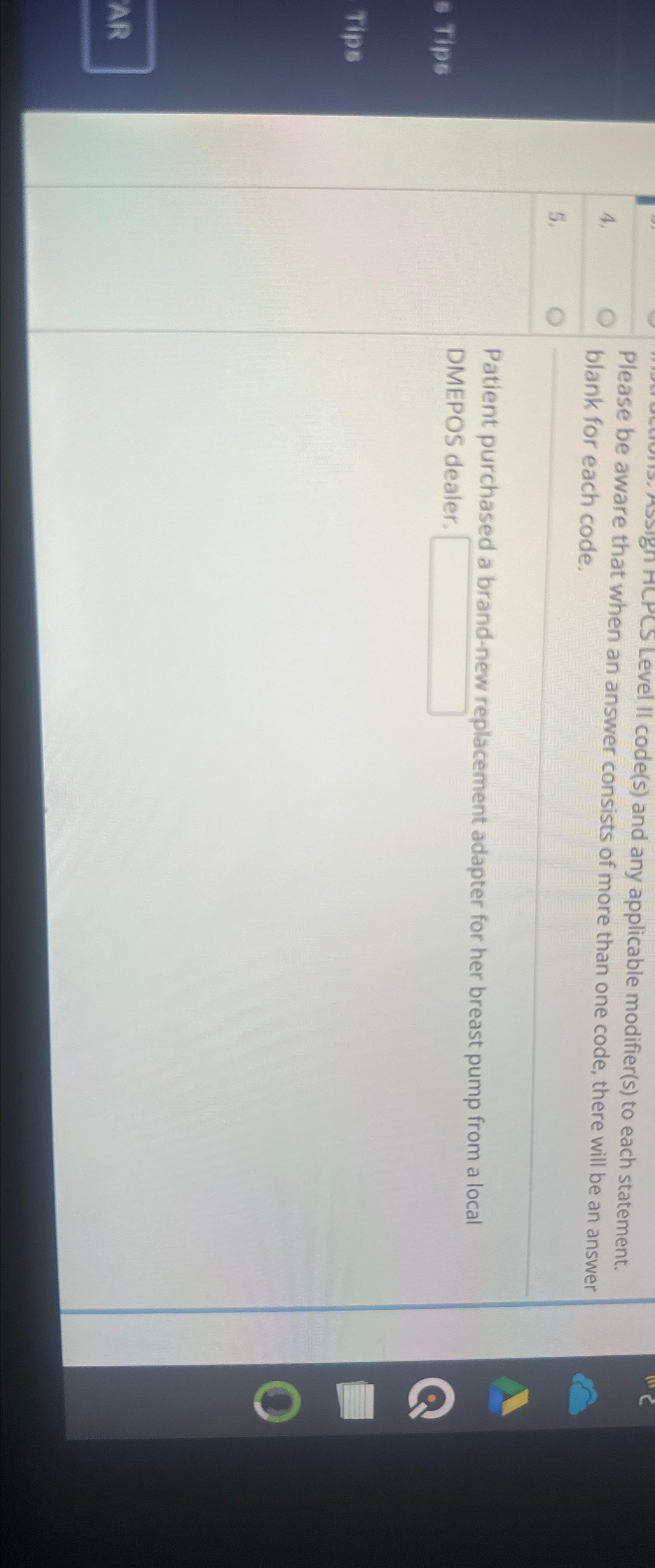 Solved Level II code(s) ﻿and any applicable modifier(s) ﻿to | Chegg.com