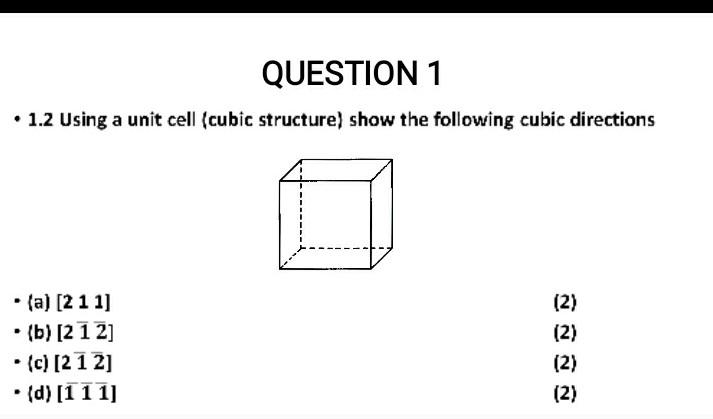 - 1.2 Using a unit cell (cubic structure) show the | Chegg.com