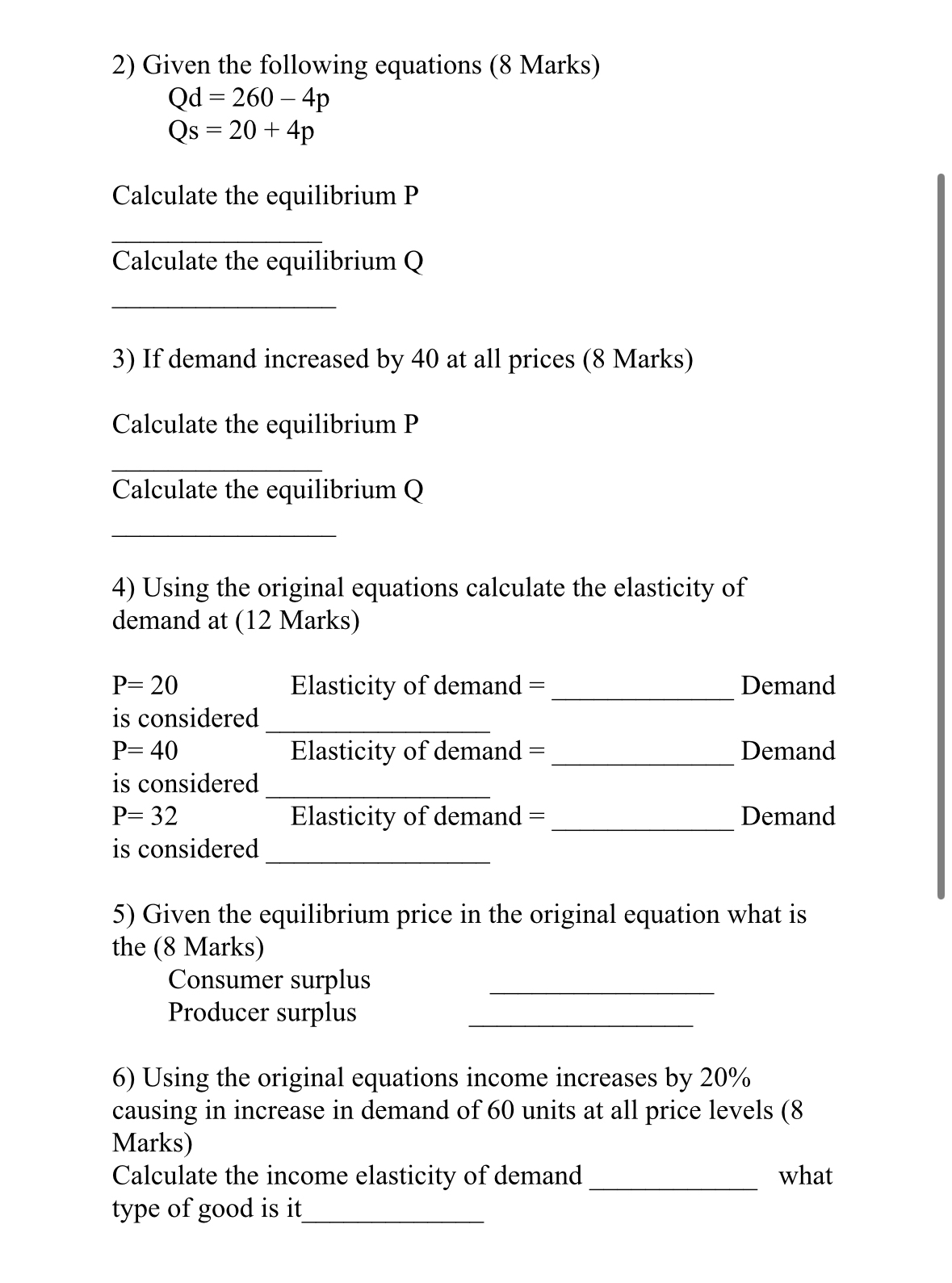 Solved Given the following equations (8 | Chegg.com