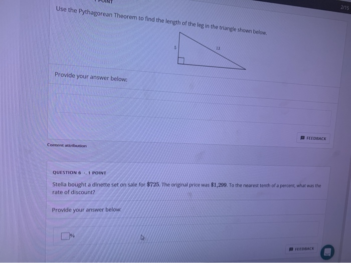 Solved IPUINT Use the Pythagorean Theorem to find the length | Chegg.com