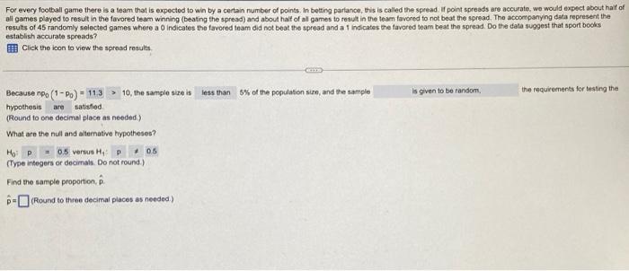 Solved For every football game there is a team that is | Chegg.com