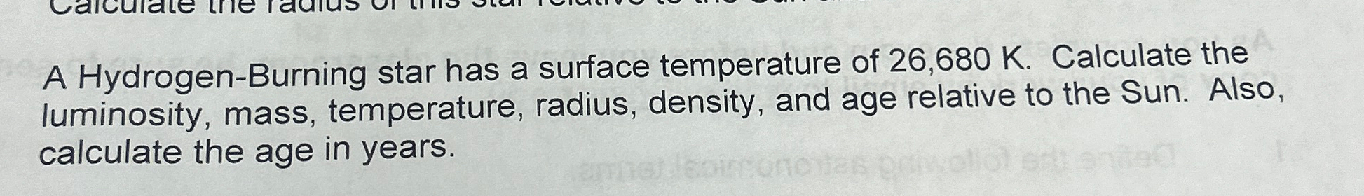 Solved A Hydrogen-Burning star has a surface temperature of | Chegg.com