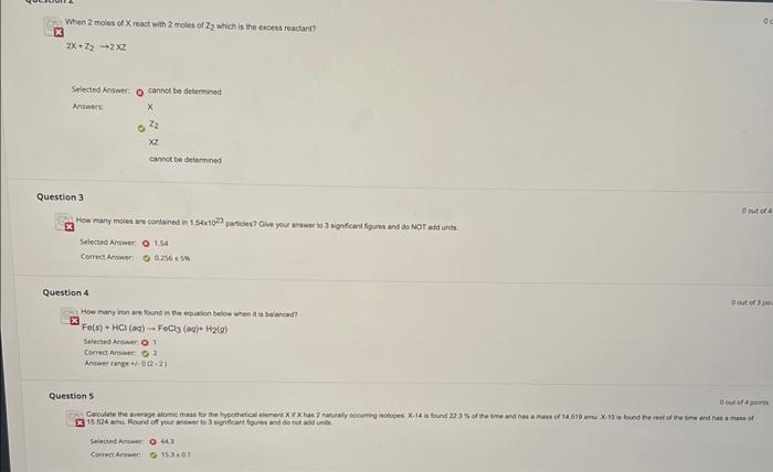 Solved Woen 2 soibt of x ieed wh 2 molet of Z2 which is the | Chegg.com