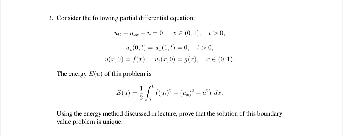 Solved Consider the following partial differential | Chegg.com