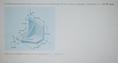 Solved For the stop bracket shown, lacate the x ﻿coordinate | Chegg.com
