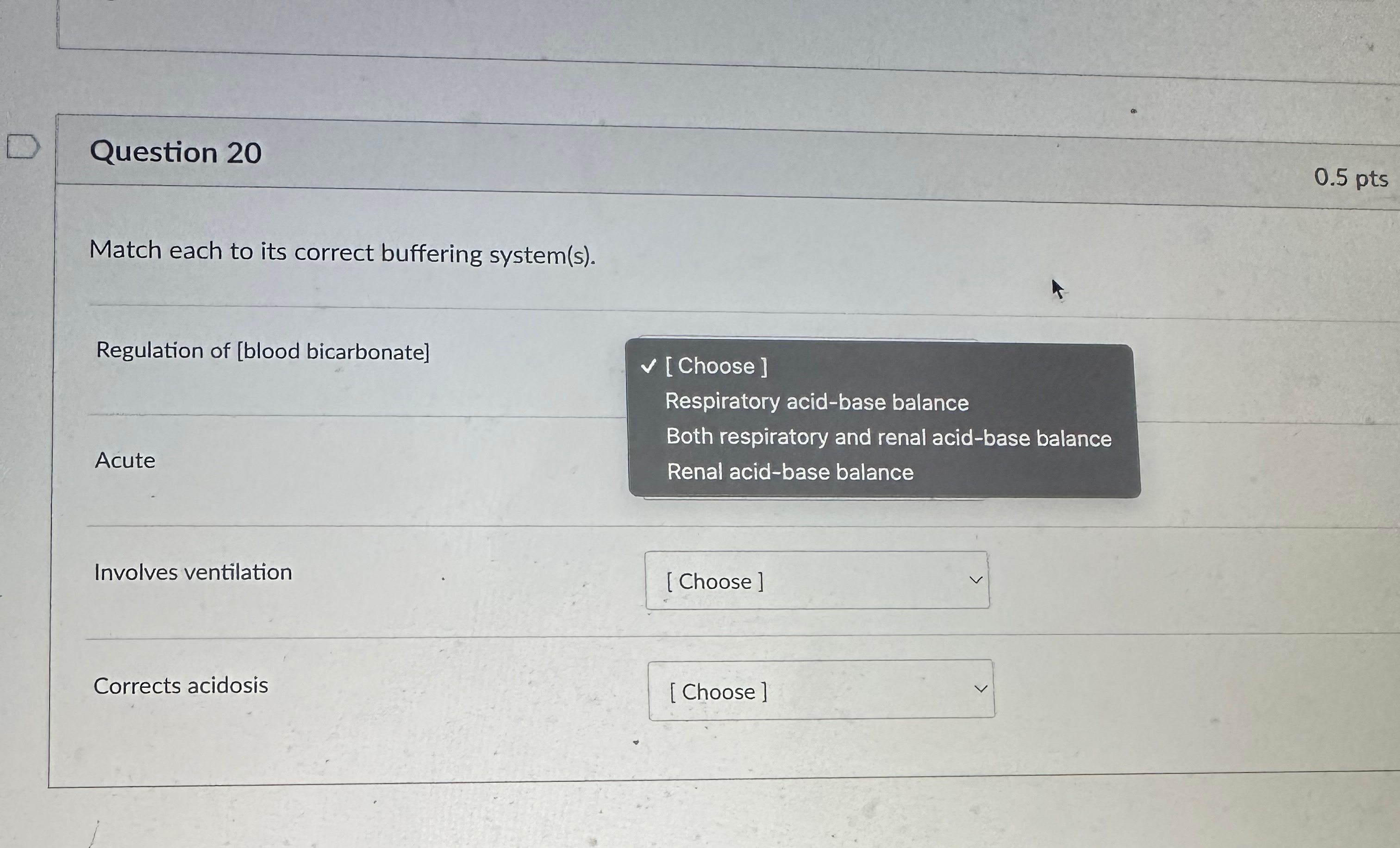 Solved Question 200.5ptsMatch each to its correct buffering | Chegg.com