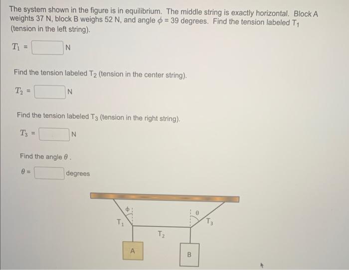 Solved The system shown in the figure is in equilibrium. The | Chegg.com