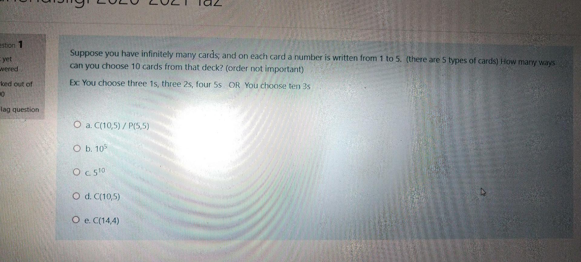 Solved estion 1 yet wered Suppose you have infinitely many | Chegg.com