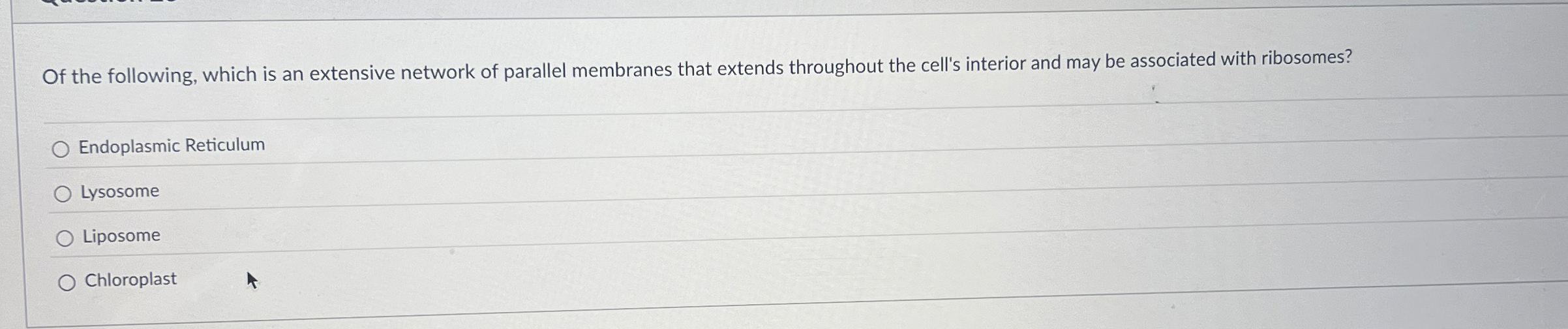Solved Of the following, which is an extensive network of | Chegg.com