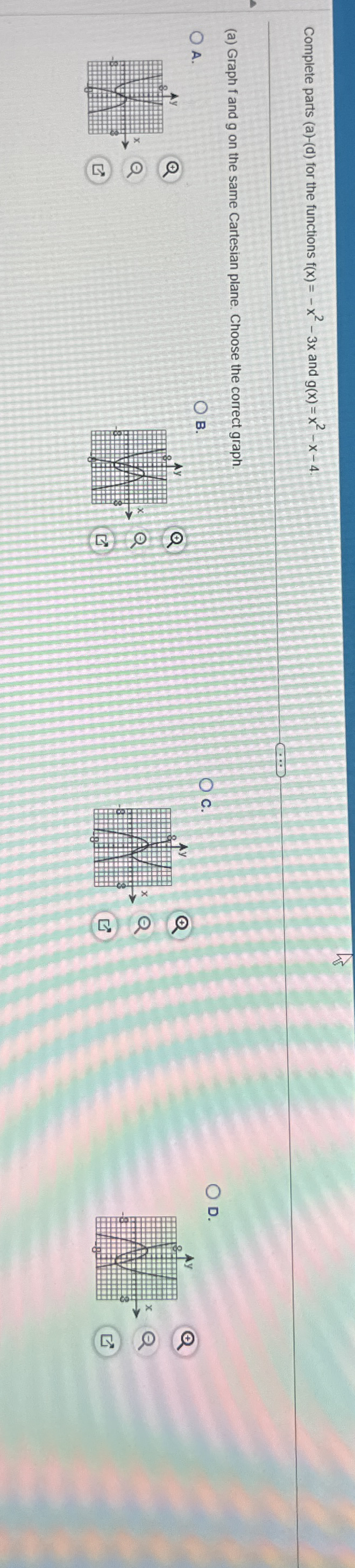 Solved Complete parts (a)-(d) ﻿for the functions f(x)=-x2-3x | Chegg.com