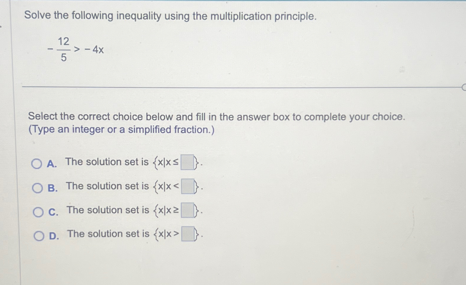 Solved Solve the following inequality using the | Chegg.com