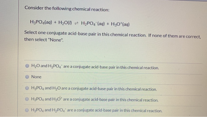 Solved Consider the following chemical reaction: H3PO4(aq) + | Chegg.com