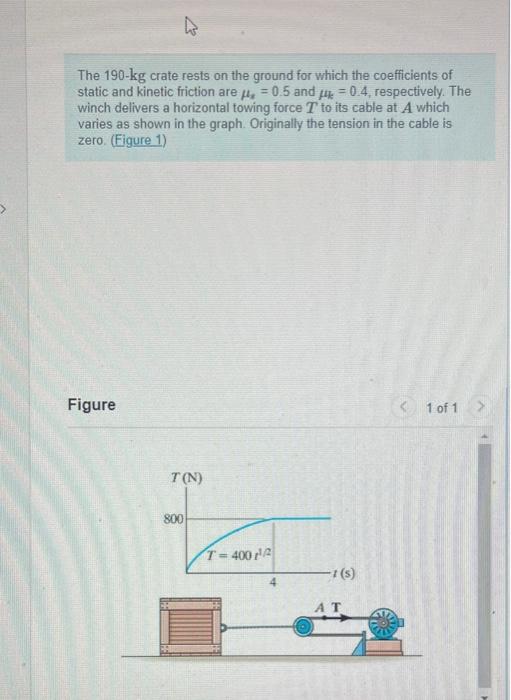 Solved Determine the speed of the crate when t=3.8 s. Hint | Chegg.com