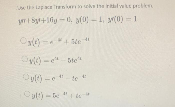 Solved Compute using the Laplace Transform table. | Chegg.com