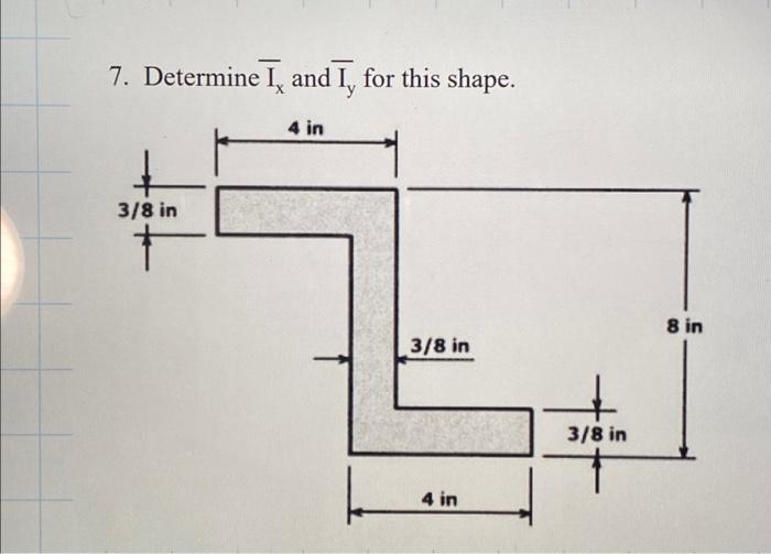 Solved 7. Determine Ix and Iy for this shape. | Chegg.com