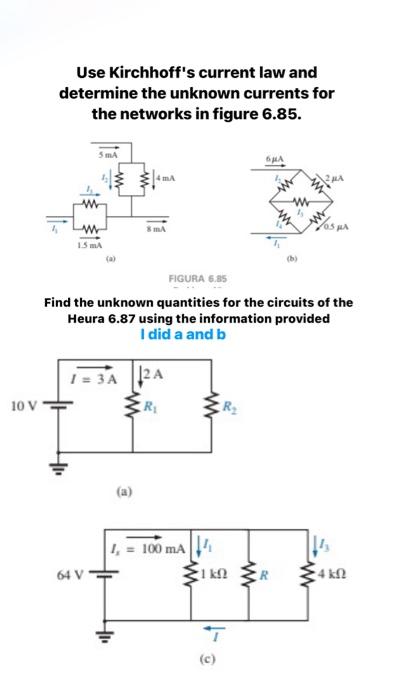 Solved Use Kirchhoff's current law and determine the unknown | Chegg.com
