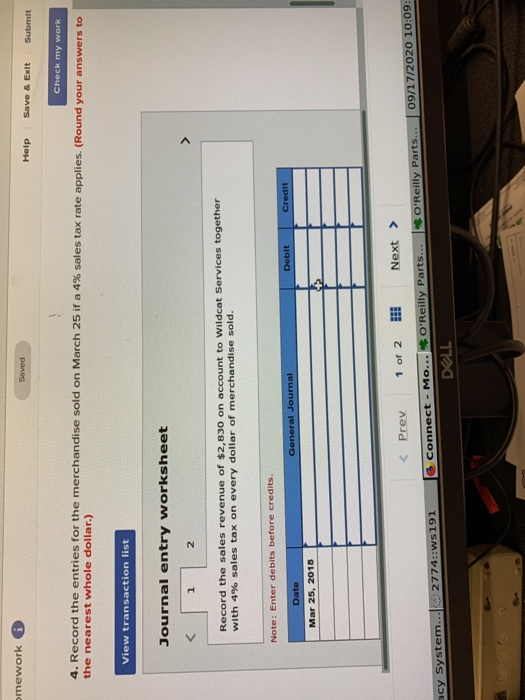 Solved © Homework Saved Help Save & Exit Submit Check my | Chegg.com