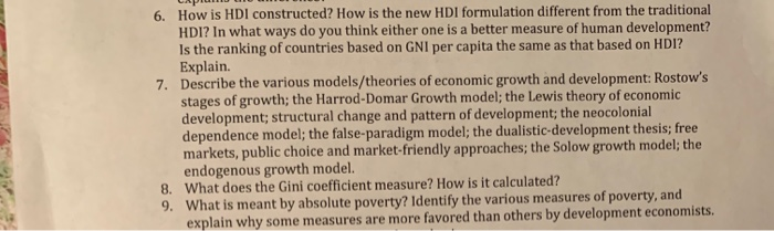 Solved 6. How is HDI constructed? How is the new HDI | Chegg.com