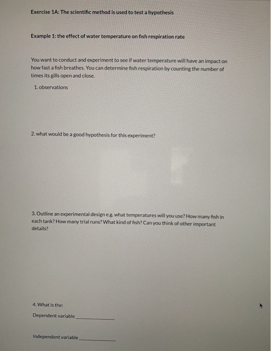 Solved Exercise 1A: The scientific method is used to test a | Chegg.com